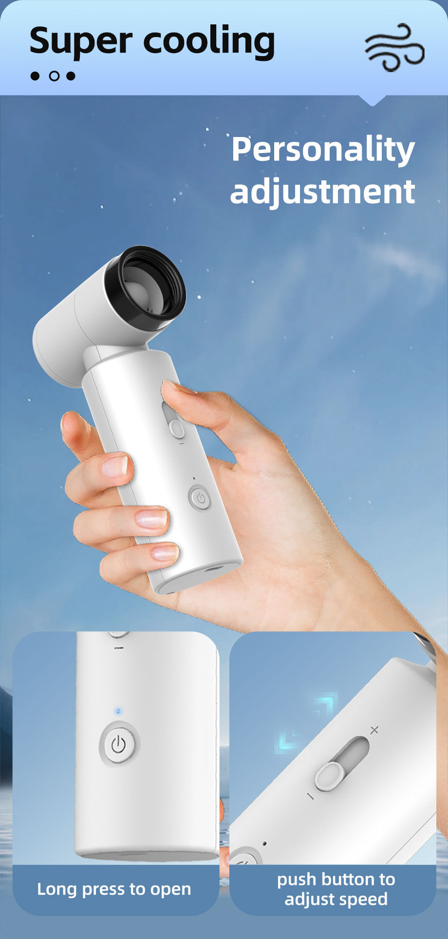 2024 High Speed Wind Fan Small Cute Portable Handheld Fan Rechargeable ...