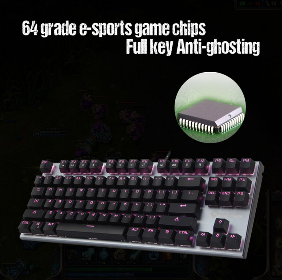 Meetion Mt-mk04 Rgb Backlighting Mechanical Gaming Keyboard 87 Keys Blue Switches Backlit ...