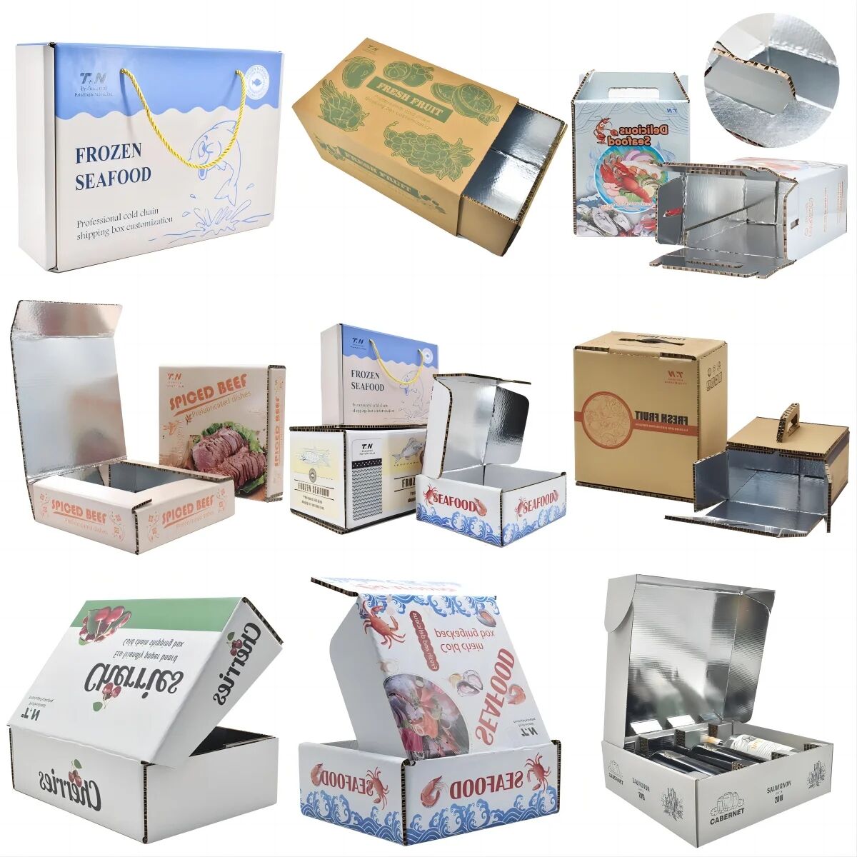 Thermal Insulated Meat Frozen Food Packing Cardboard Box For Cold Chain ...