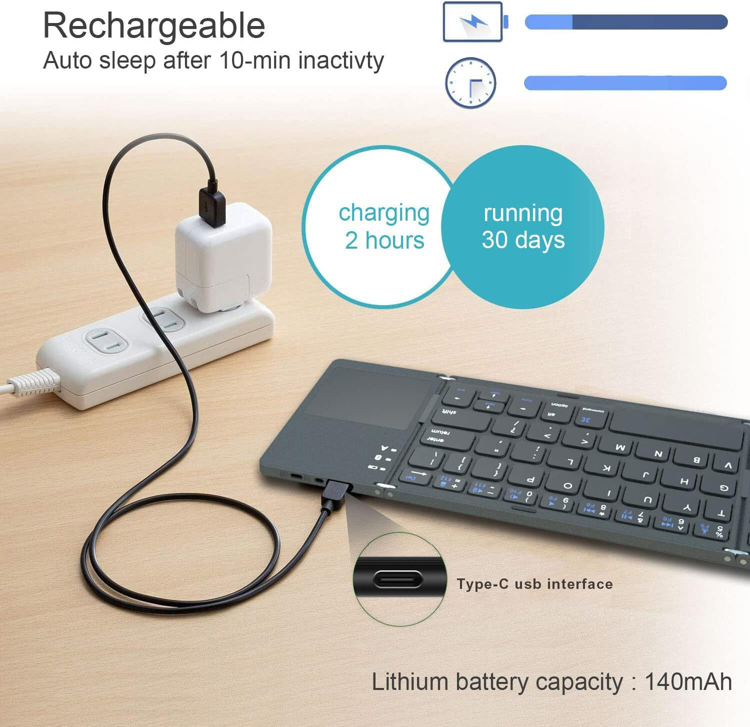 Buy Wholesale China Ergonomic Slim Portable Mini Folding Keyboard ...