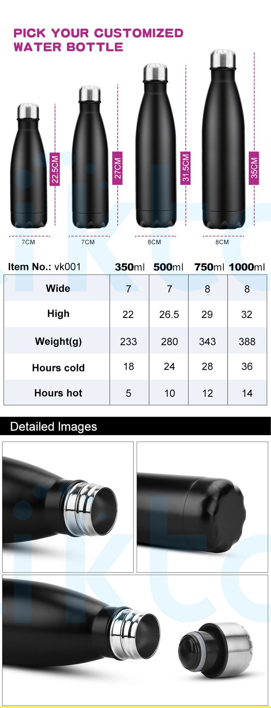 Ce Approved High Quality Double Wall 304 Stainless Steel Vacuum Sport ...