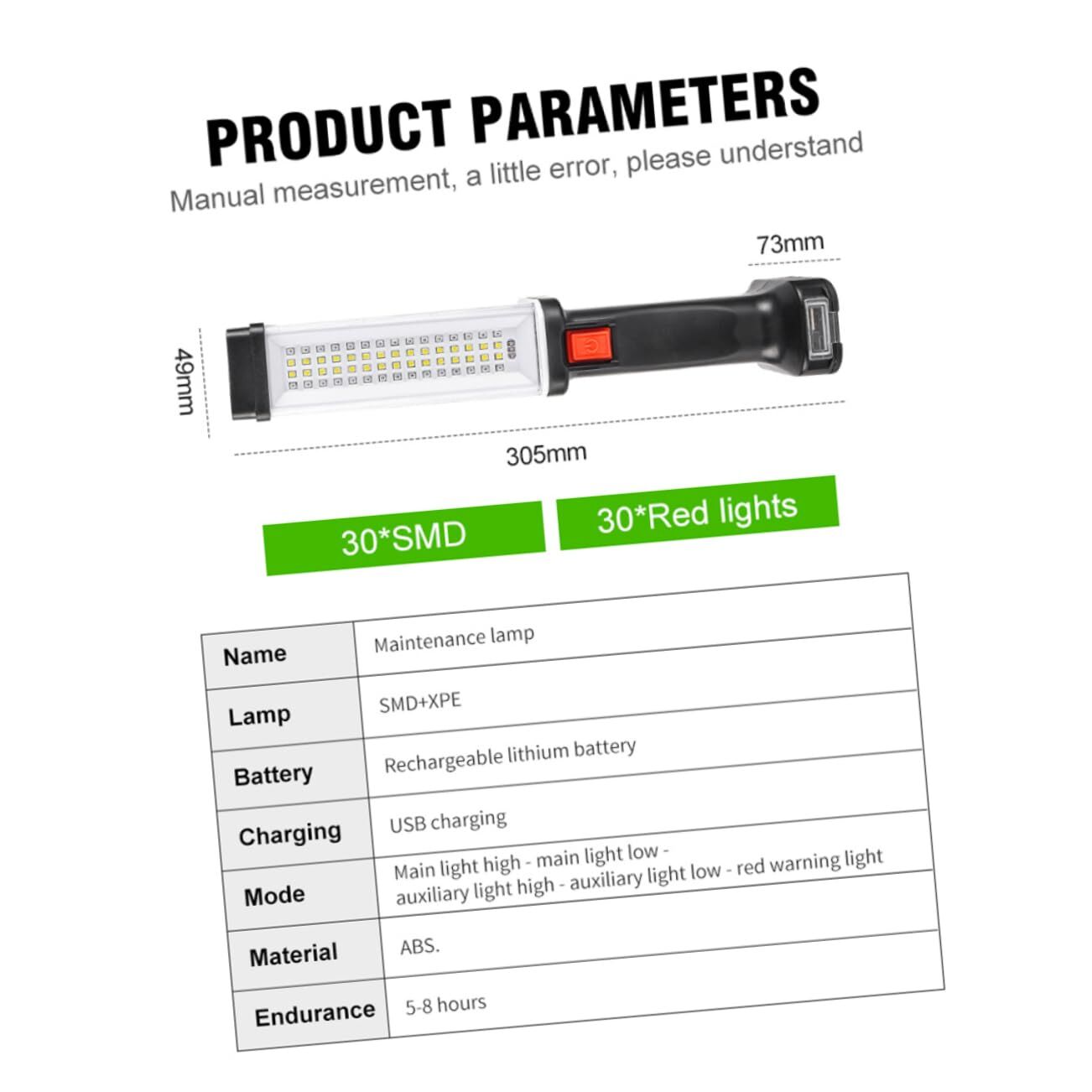 Lamp Auto Inspection Light Aluminum Alloy Maintenance Flashlight ...