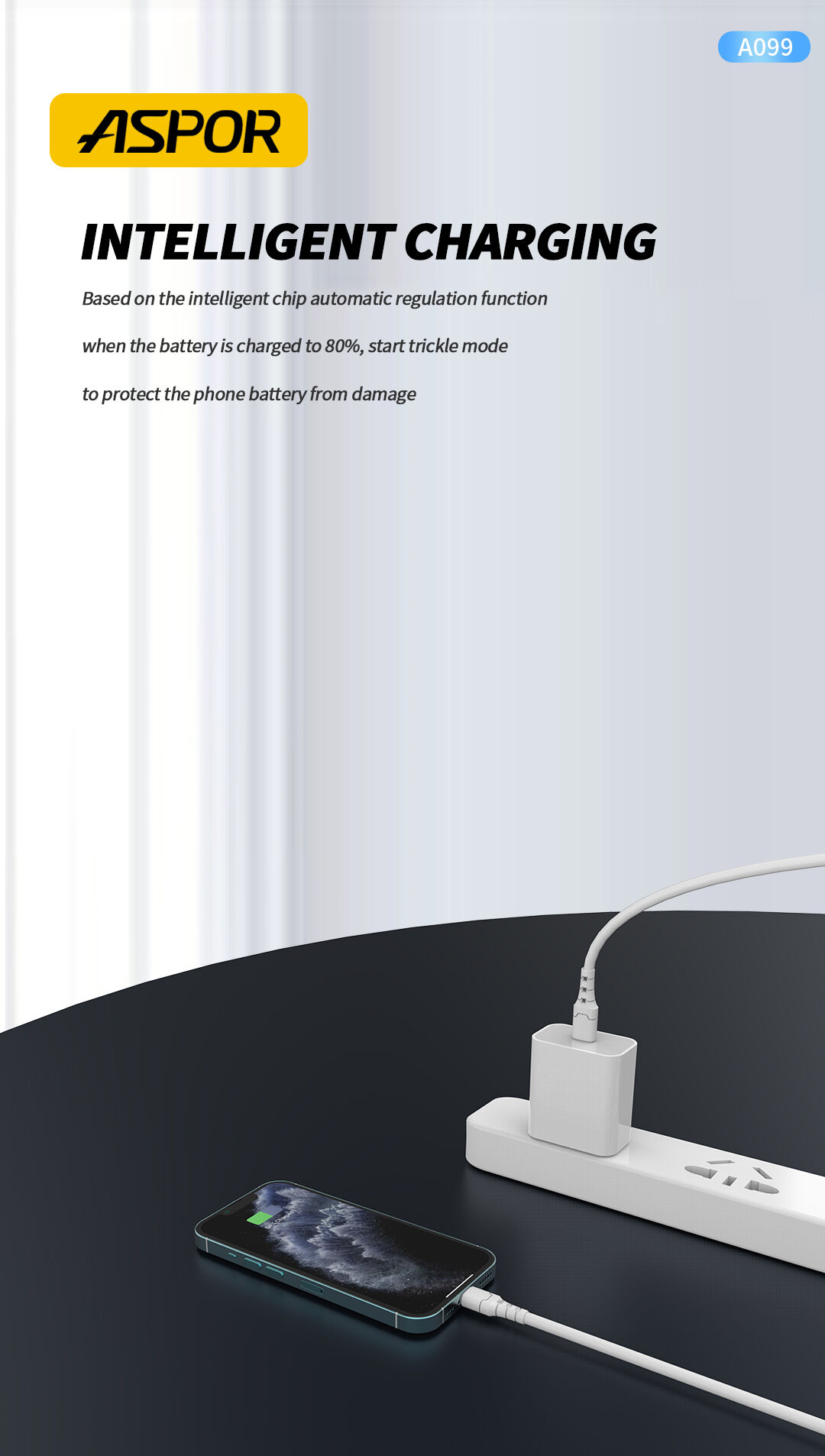 Buy Wholesale China Aspor A099 Top One Super Pd Fast Charging Cable 27w Type C To Lighting High ...