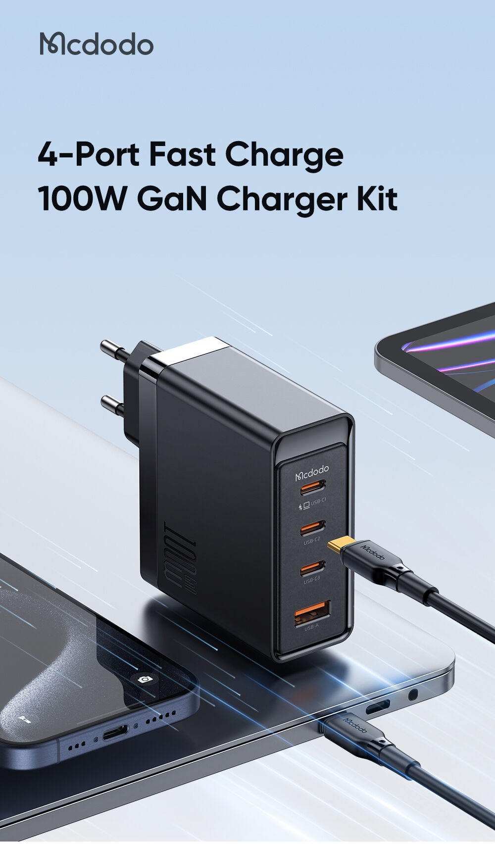 Buy Wholesale China Mcdodo 514 Eu Plug 4-port Fast Charging Travel Gan ...