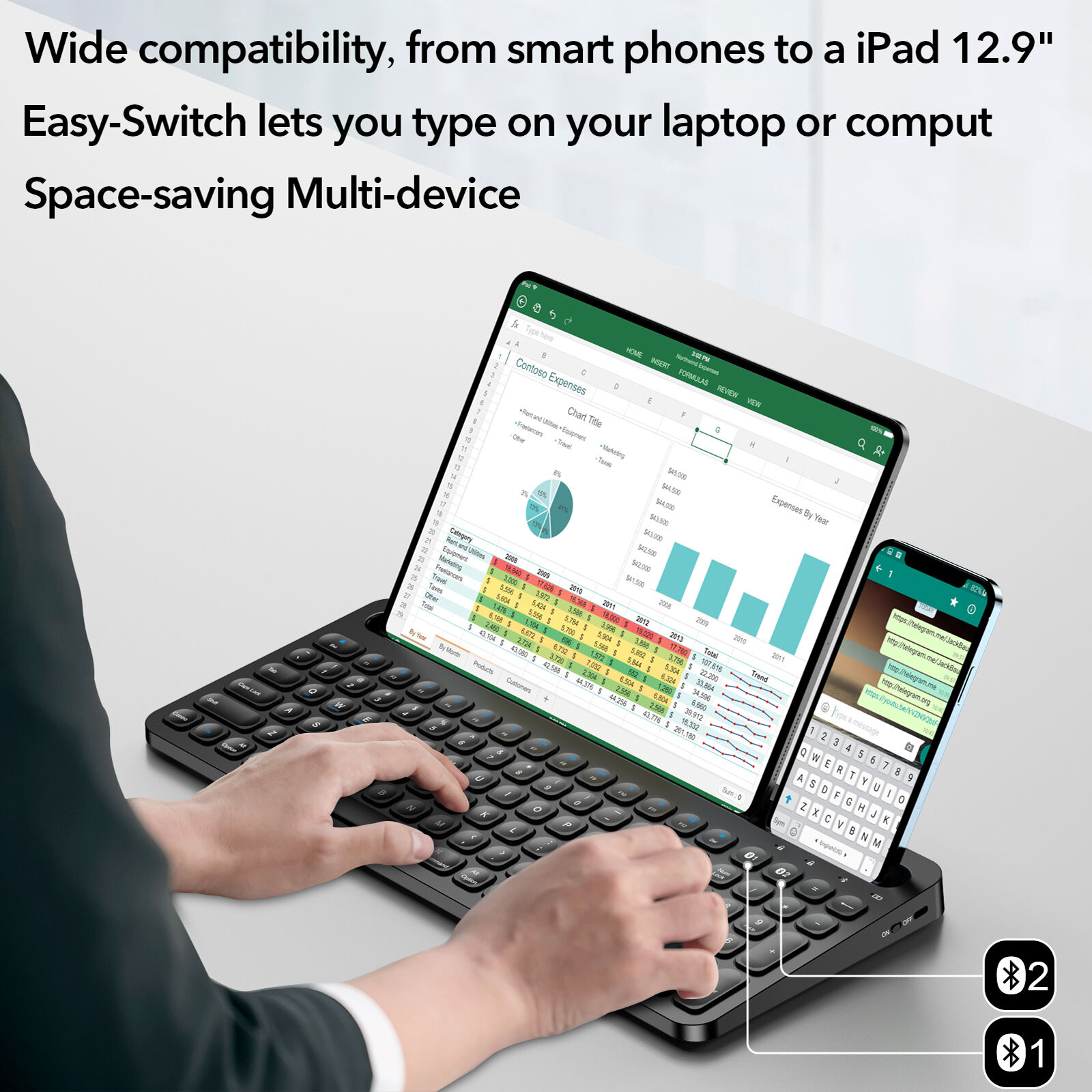 Buy Wholesale China Multi Device 99 Keys Abs Wireless Bluetooth ...