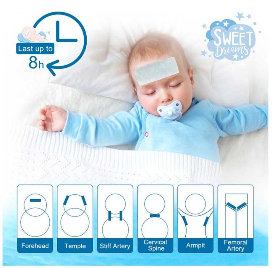 Disposable Fever Reducing Cooling Gel Patch Hydrogel Antipyretic Paste ...