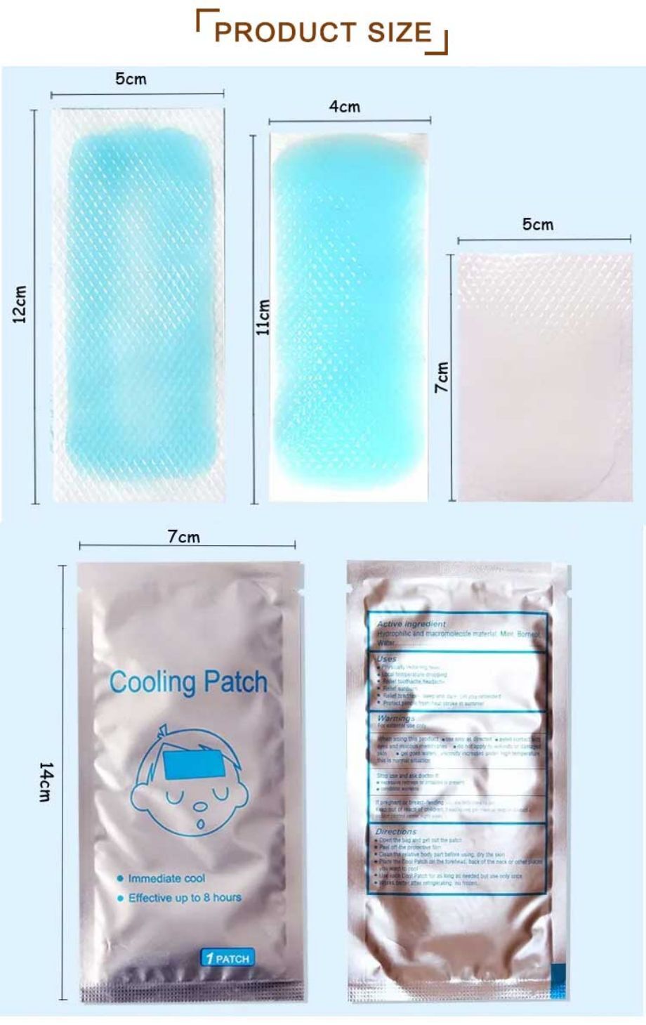 Disposable Fever Reducing Cooling Gel Patch Hydrogel Antipyretic Paste ...