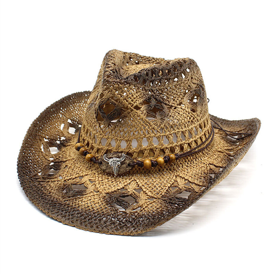 Western Cowboy Hat Male And Female Summer Outdoor Beach Hat Breathable ...