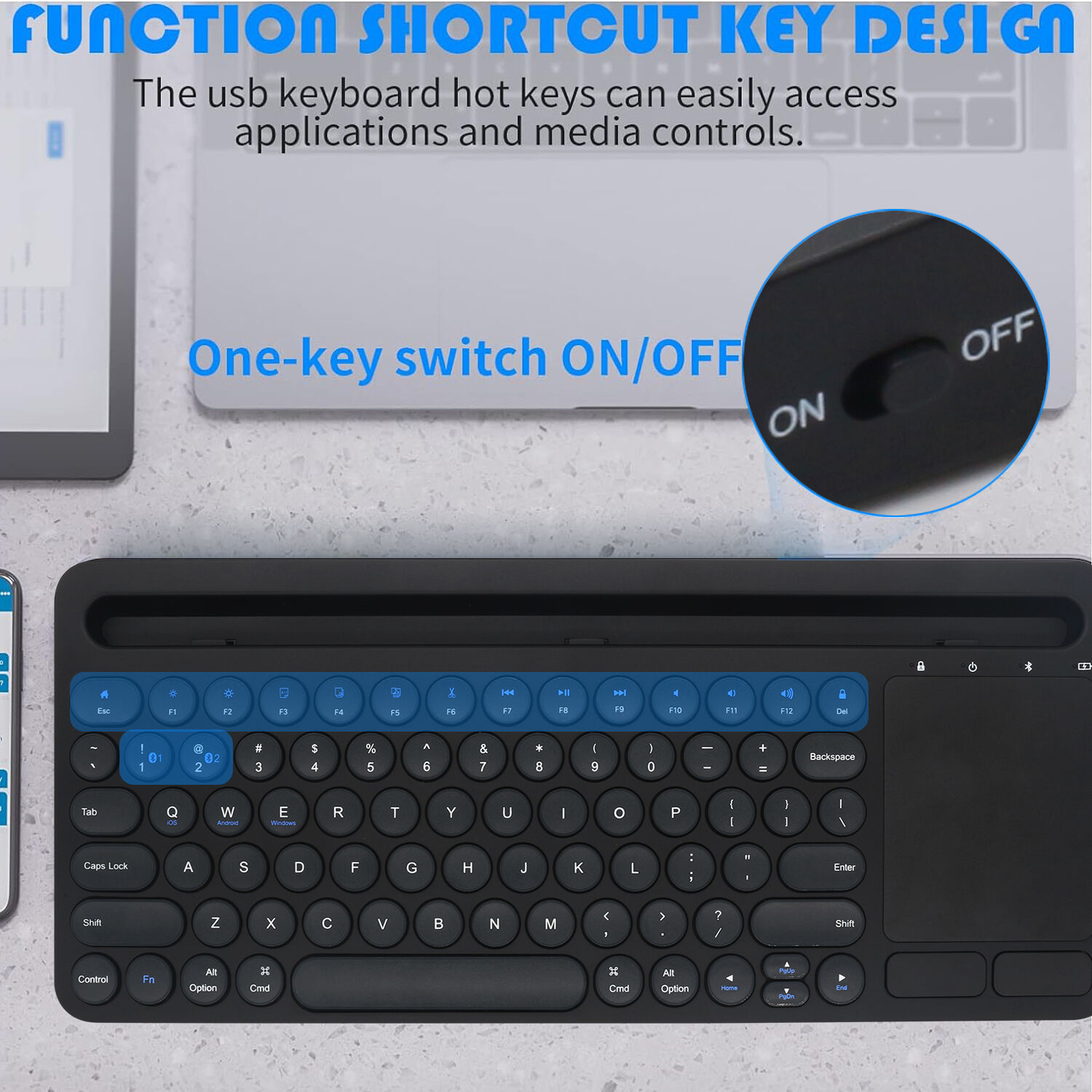 Buy Wholesale China Custom Round Key Wireless Bluetooth Multi-device ...