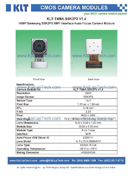 Factory Direct High Quality Hong Kong SAR Wholesale Klt-t4ma-s5k3p3 V1 ...