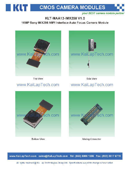 Buy Wholesale Hong Kong SAR Klt-maa13-imx298 V1.0 16mp Imx298 Mipi ...