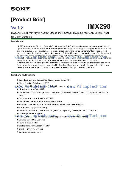 Buy Wholesale Hong Kong SAR Klt-maa13-imx298 V1.0 16mp Imx298 Mipi ...