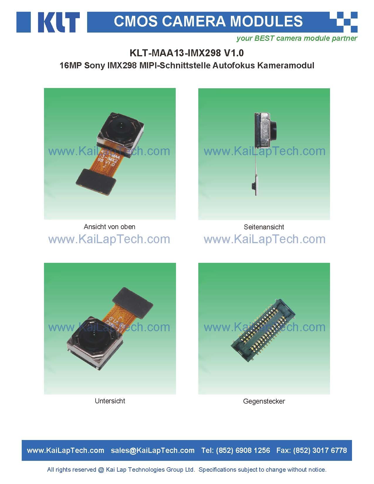 Buy Wholesale Hong Kong SAR Klt-maa13-imx298 V1.0 16mp Imx298 Mipi-schnittstelle Autofokus ...