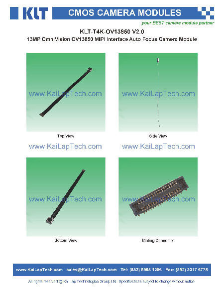 Buy Wholesale Hong Kong SAR Klt-t4k-ov13850 V2.0 13mp Ov13850 Mipi ...