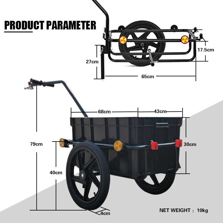 Buy Wholesale China Folded Cargo Bike Bicycle Trailer With Removable ...