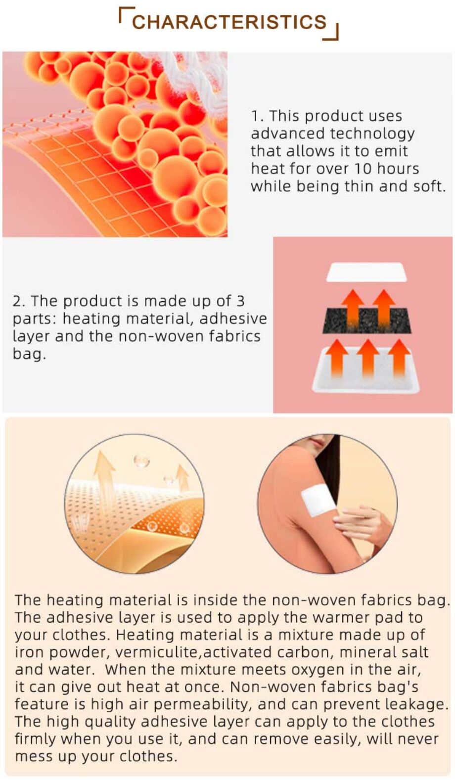 Oem Private Label Instant Portable Body Warmer Patch Heating Pads - Buy ...