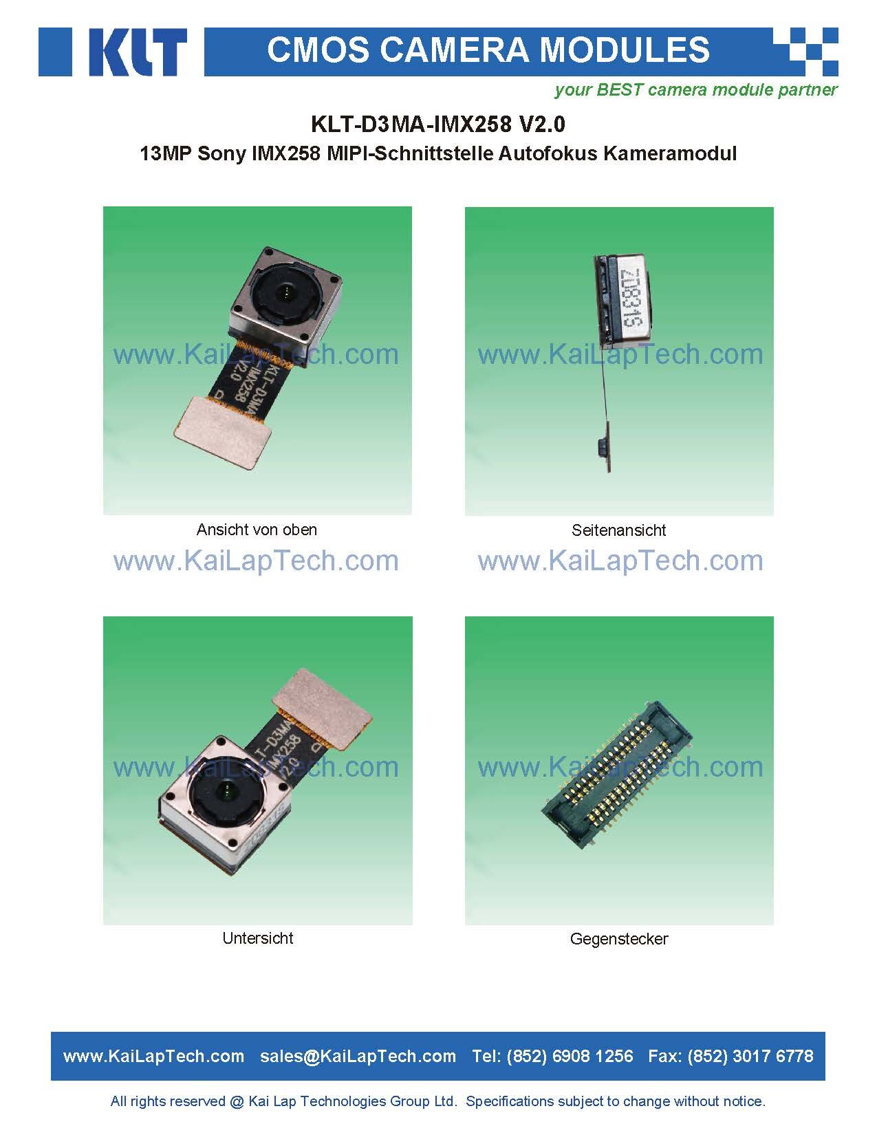 Buy Wholesale Hong Kong SAR Klt-d3ma-imx258 V2.0 13mp Imx258 Mipi ...