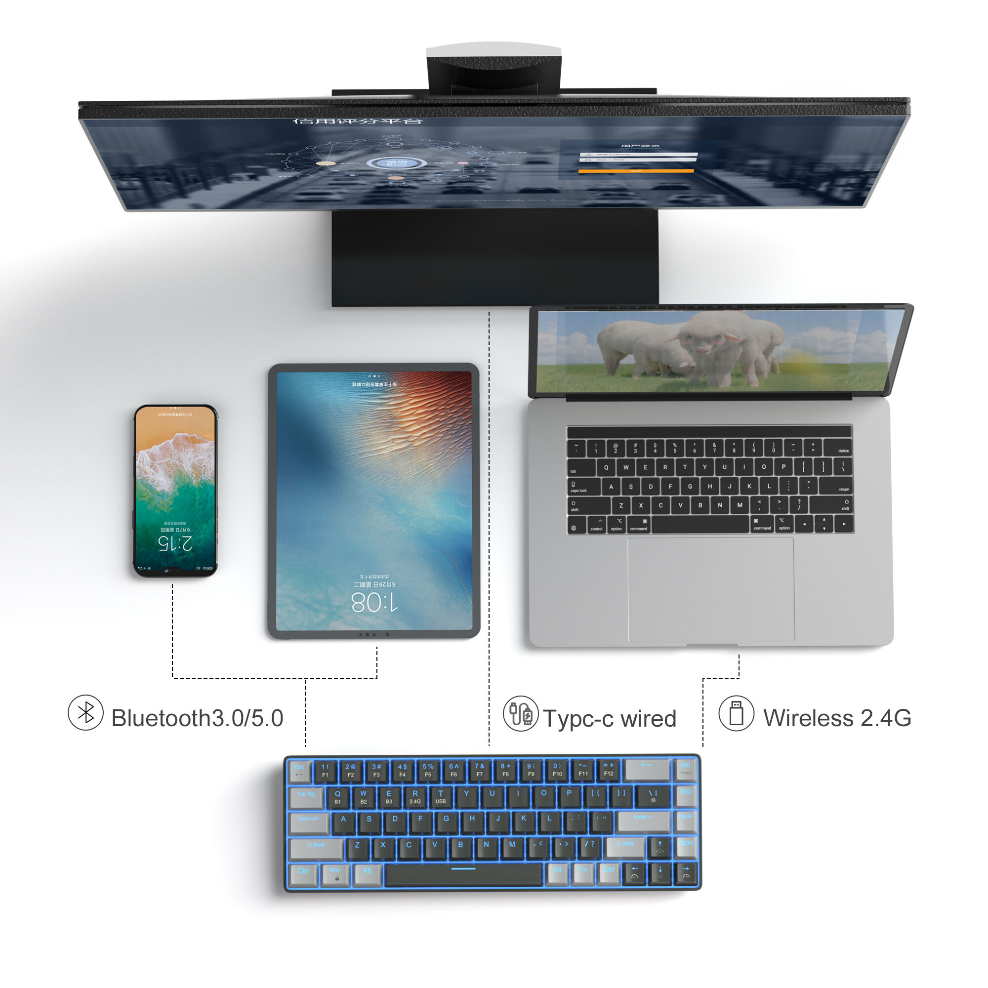 Buy Wholesale China Magegee Mk-box Plus 60% Wireless Mechanical ...