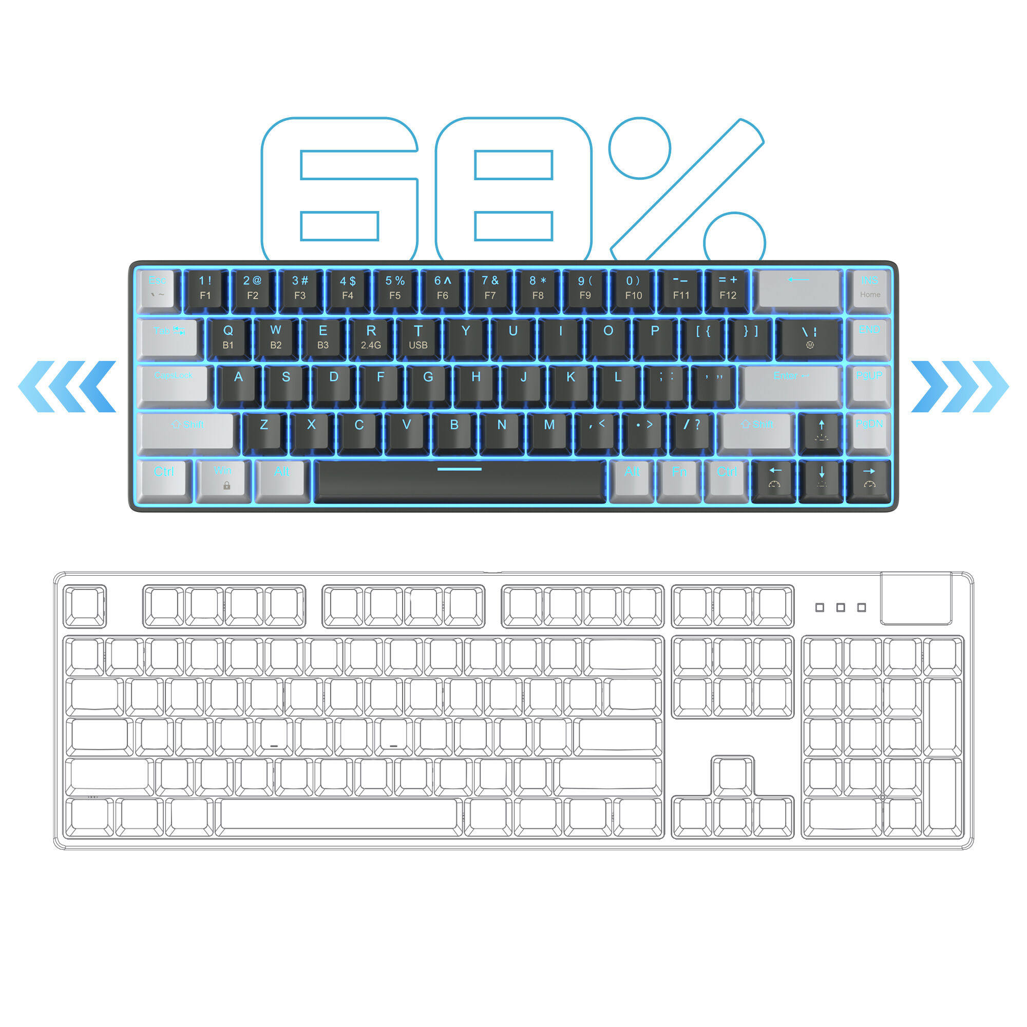 Buy Wholesale China Magegee Mk-box Plus 60% Wireless Mechanical ...