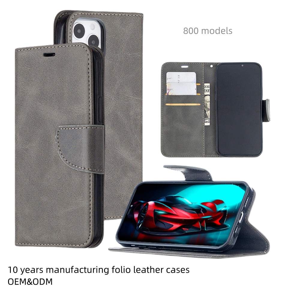 Hoda Manufacturer Oem Colorful Crazy Horse Pu Leather Flip Phone Case ...