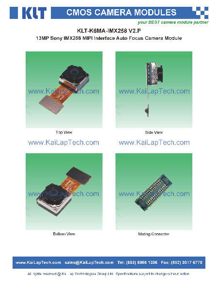 Buy Wholesale Hong Kong SAR Klt-k6ma-imx258 V2.p 13mp Imx258 Mipi ...