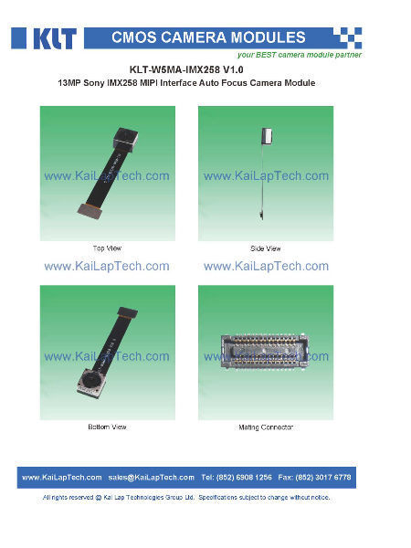 Klt-w5ma-imx258 V1.0 13mp Imx258 Mipi Interface Auto Focus Camera ...