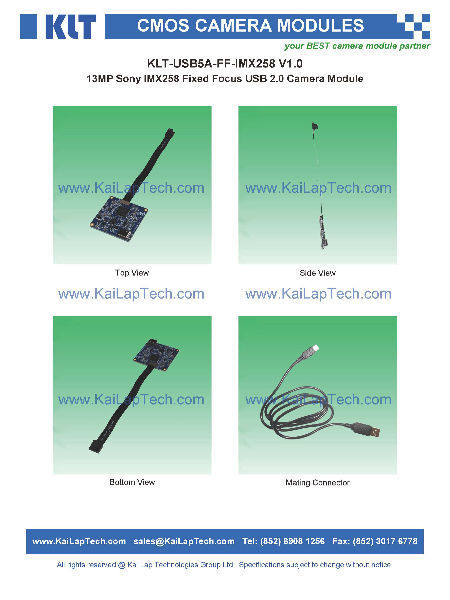 Klt-usb5a-ff-imx258 V1.0 Imx258 Usb 2.0 Interface Fixed Focus 13mp ...