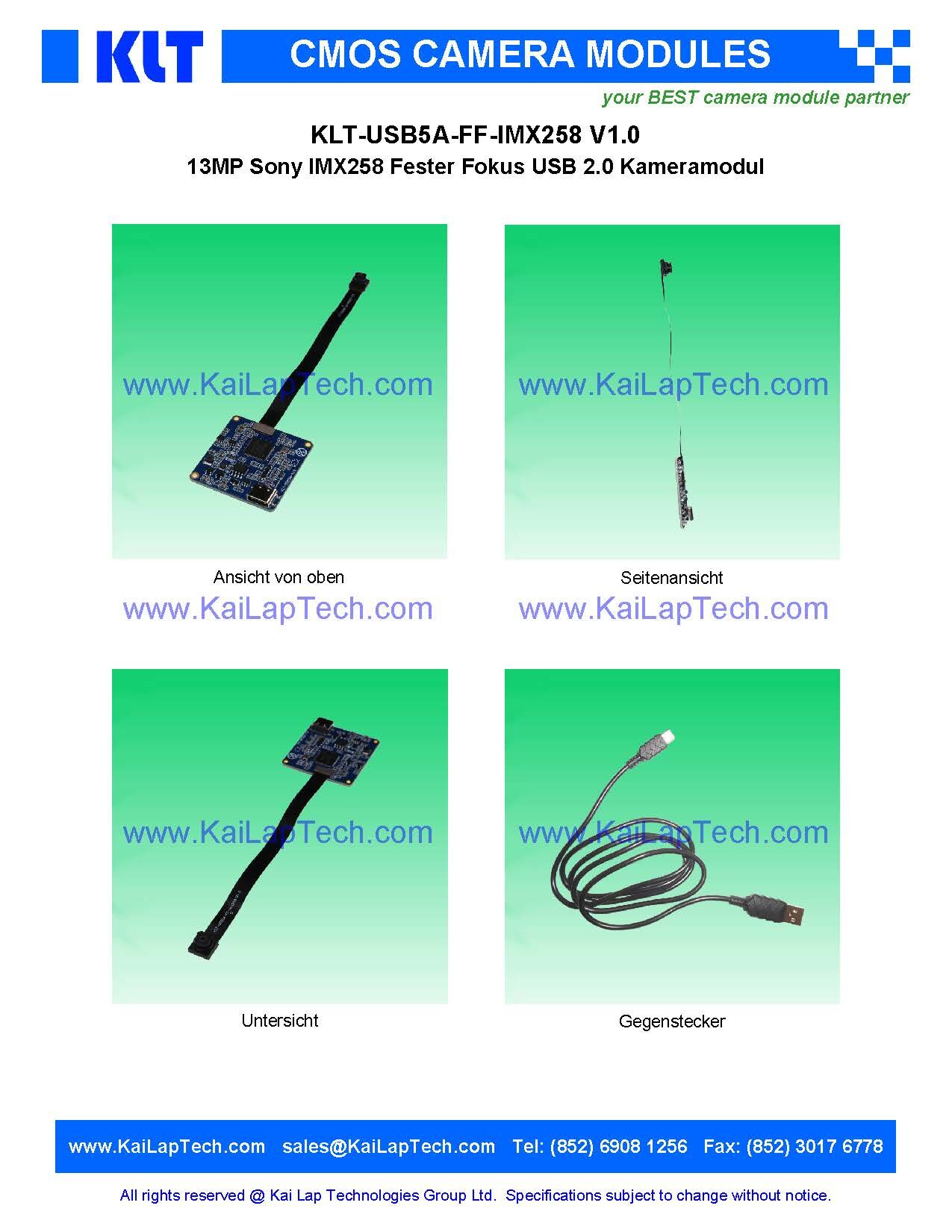 Buy Wholesale Hong Kong SAR Klt-usb5a-ff-imx258 V1.0 13mp Imx258 Fester ...