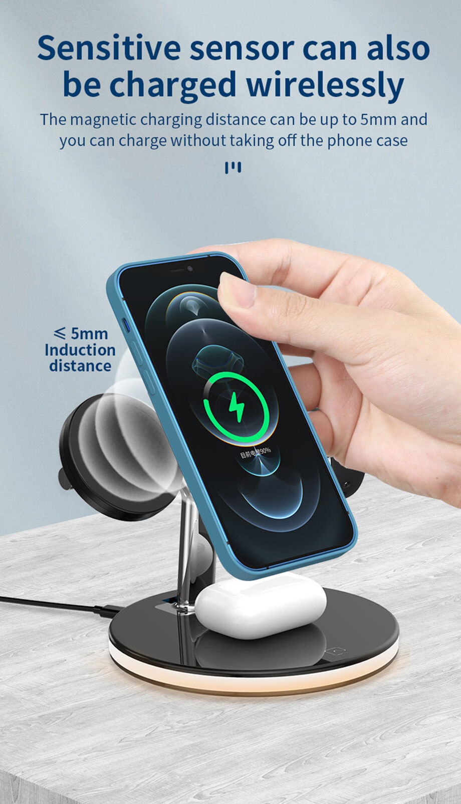 Buy Wholesale China Seven-color Light Magnetic Charging Stand Wireless ...