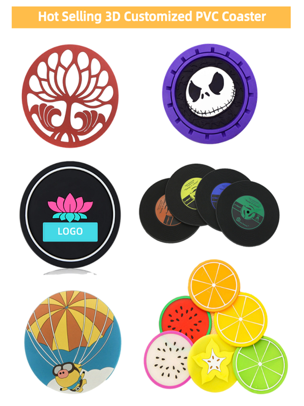 Custom Silicone Coaster With Logo Soft Pvc Rubber Round Coaster - Buy ...