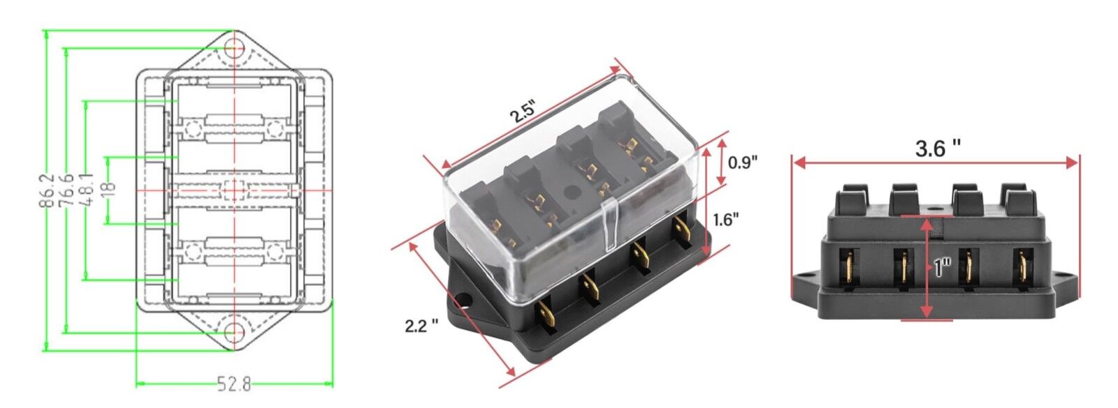 Buy Wholesale China 12v 24v Auto 4 Way Ato Blade Fuse Box & Fuse Holder ...