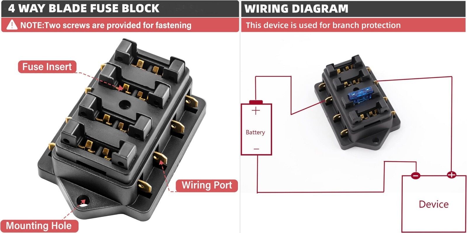 Buy Wholesale China 12v 24v Auto 4 Way Ato Blade Fuse Box & Fuse Holder ...