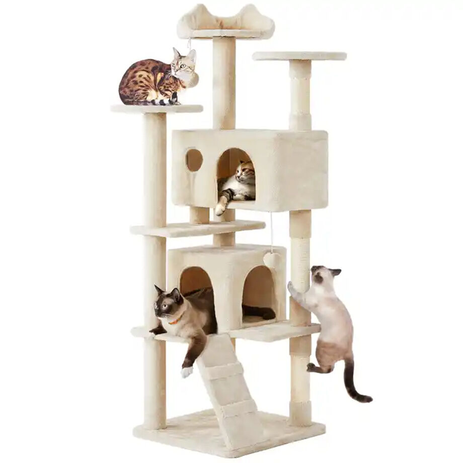 Hot Selling New Design Plush Safety Cat Scratching Poles Condos Towers ...