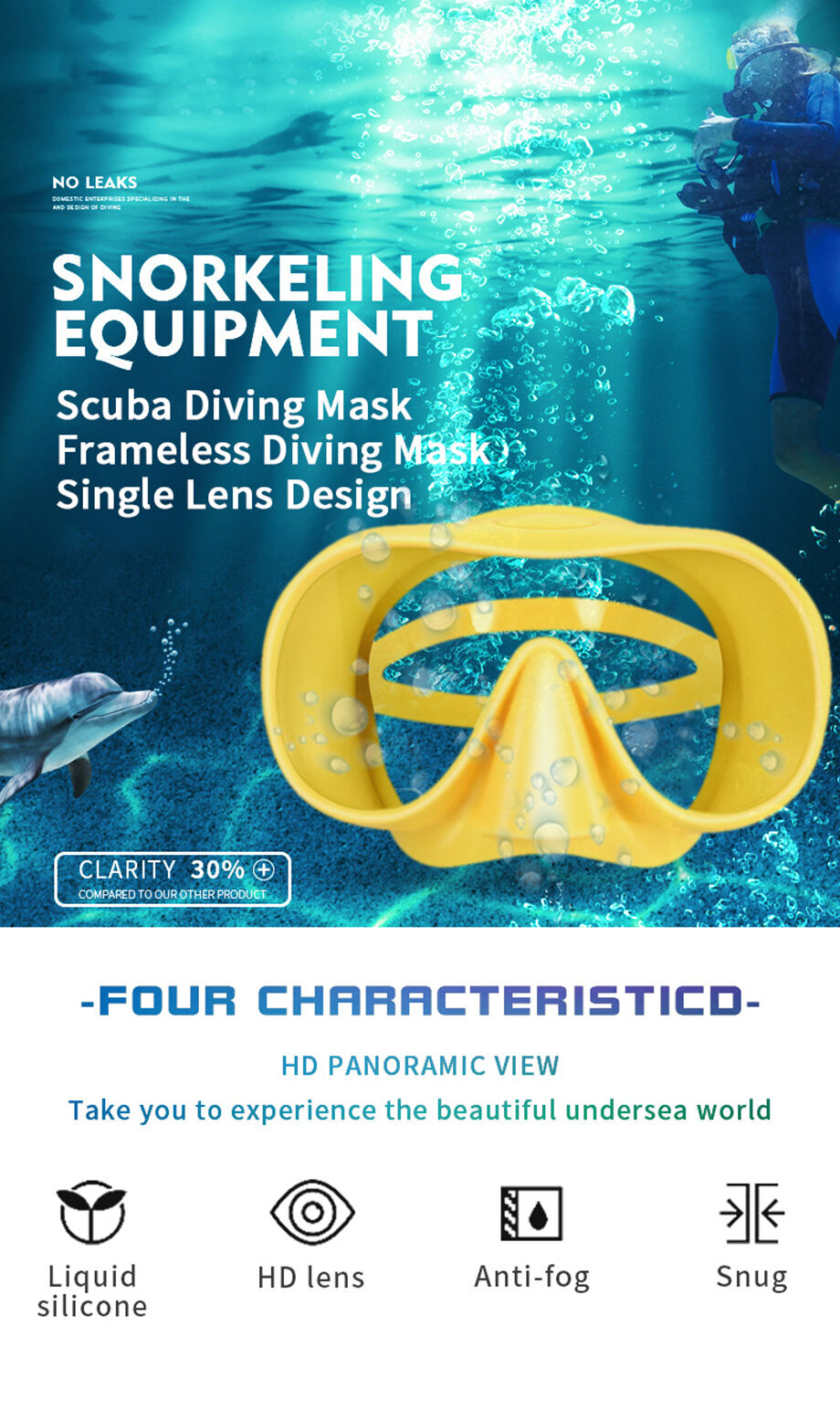 Buy Wholesale China Frameless Single Lens Silicone Material Scuba ...