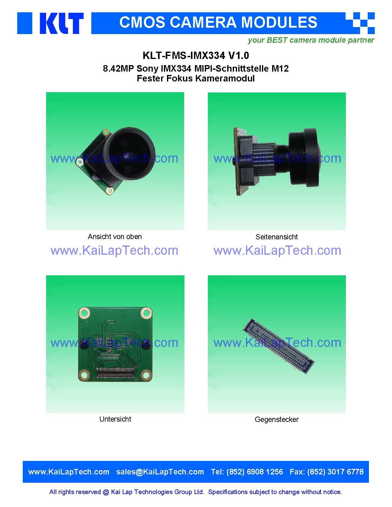 Buy Wholesale Hong Kong SAR Klt-fms-imx334 V1.0 8.42mp Imx334 Mipi-schnittstelle M12 Fester ...