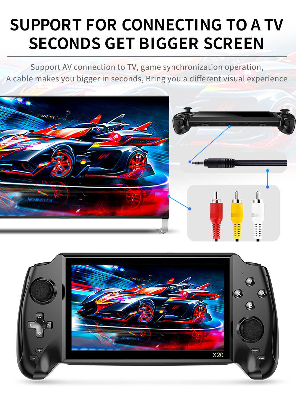A X20 Portable Retro Handheld Game Console 7-inch Hd Screen Bulit-in ...