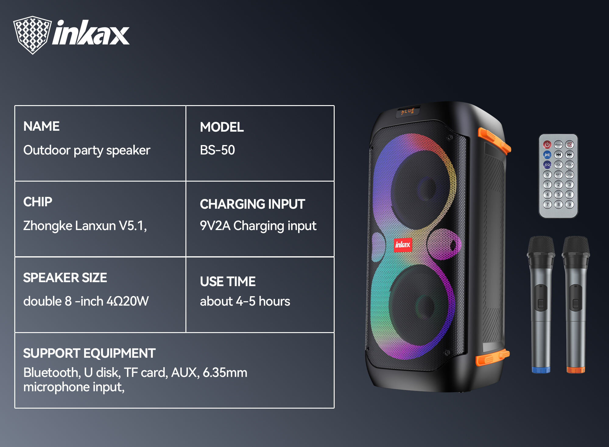 Buy Wholesale China Inkax Portable Outdoor Karaoke Wireless Speaker ...