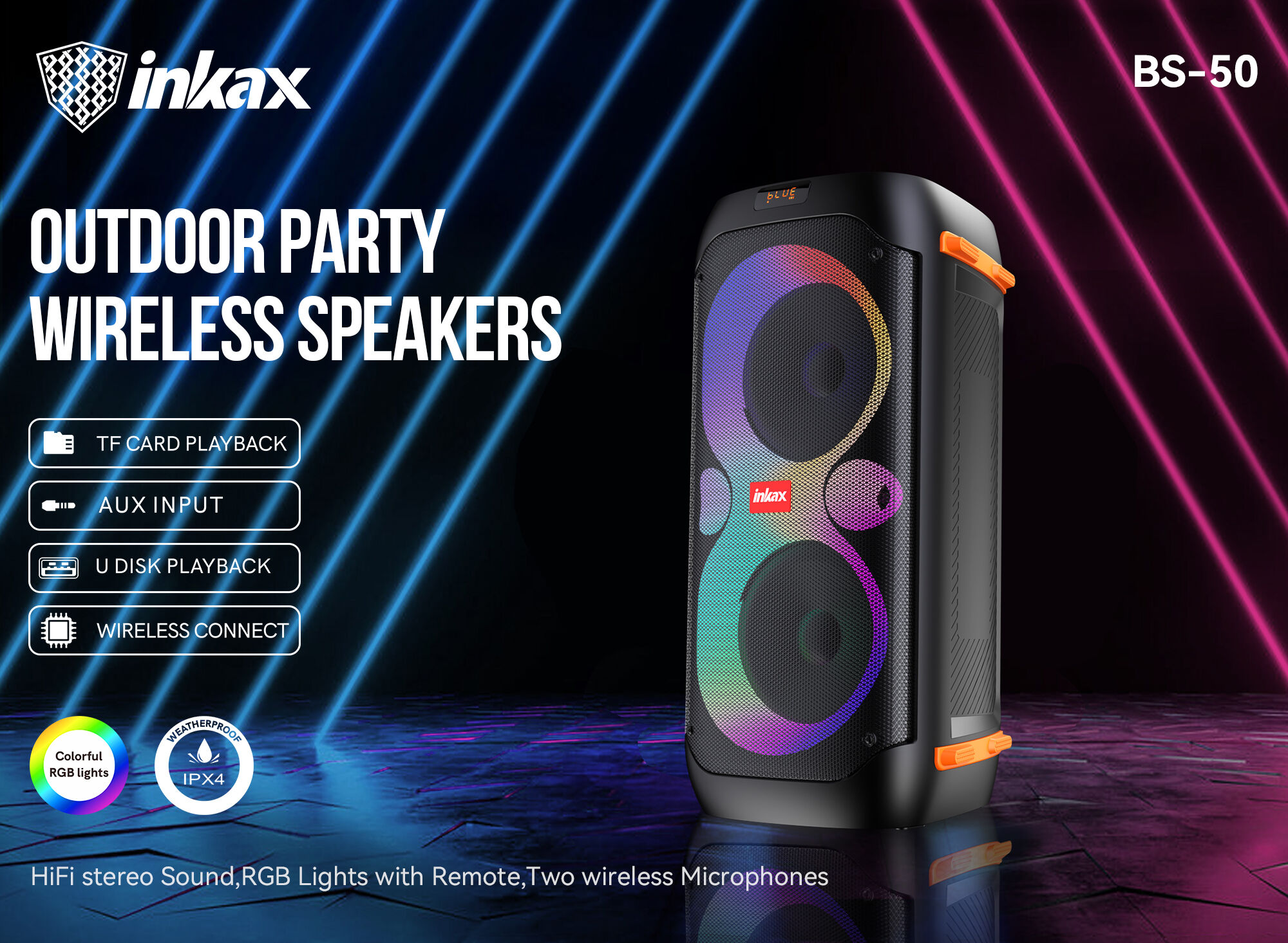 Buy Wholesale China Inkax Portable Outdoor Karaoke Wireless Speaker ...
