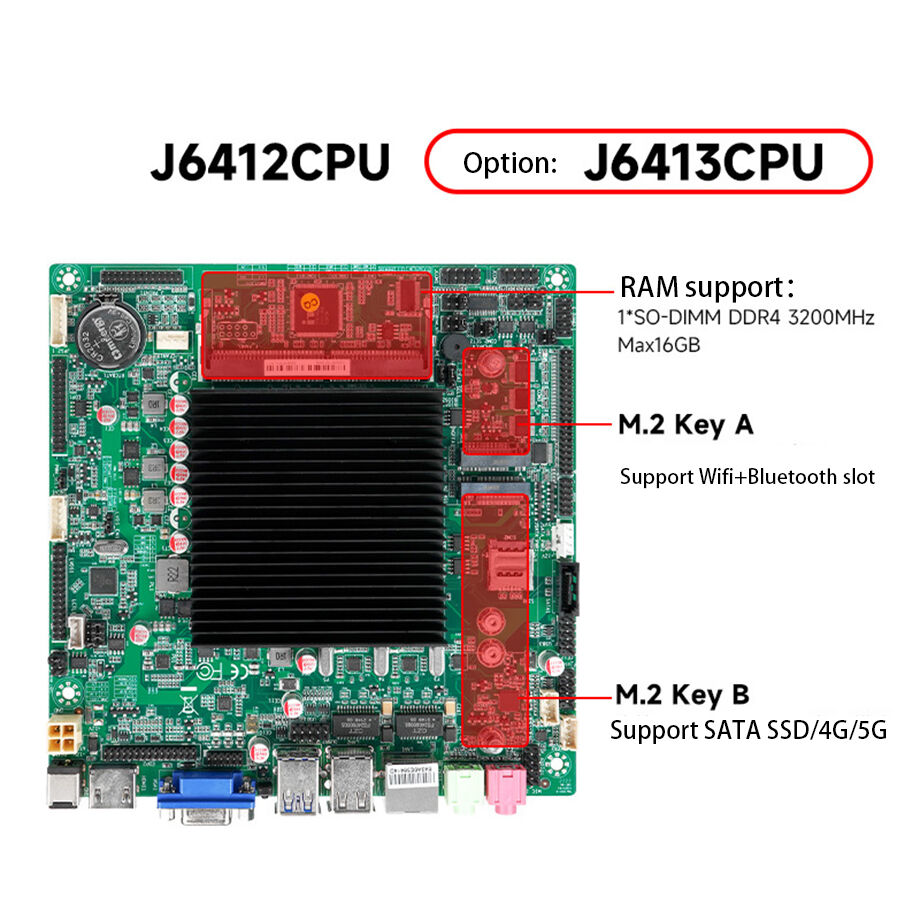 Buy Wholesale China J6412 Embedded Ddr4 Mini Itx Motherboard Fanless J6412 Mini Itx Motherboard ...