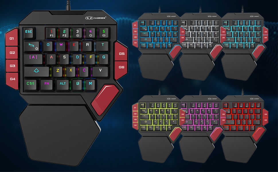Magegee Mk-axe One Handed Professional Gaming Keyboard, Rgb Backlit 35 ...