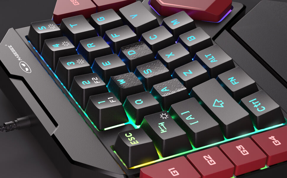 Magegee Mk-axe One Handed Professional Gaming Keyboard, Rgb Backlit 35 ...
