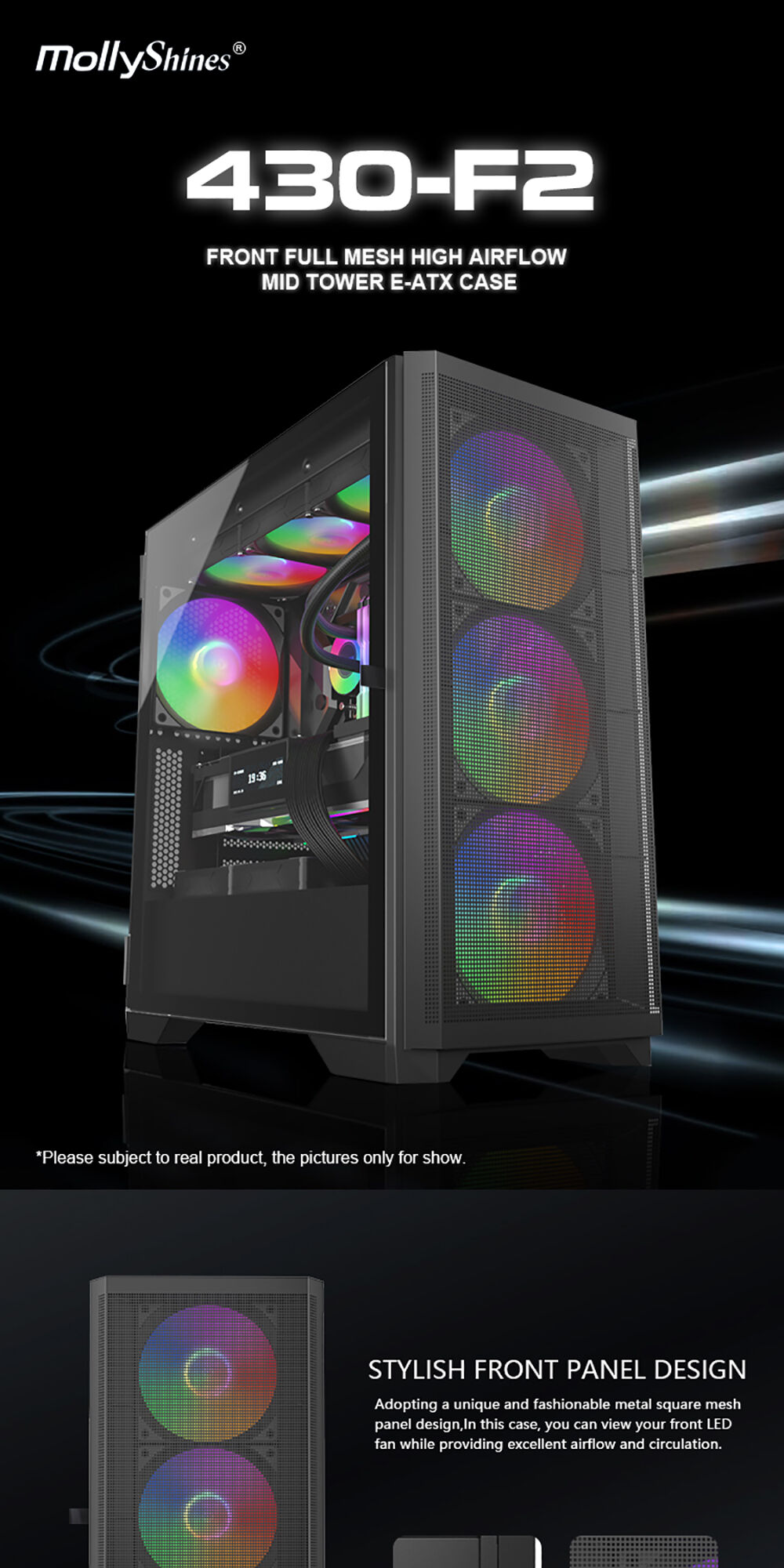 2024 New Design Atx Pc Case Usb 3.0 Tempered Glass 0.7mm Spcc Hardware ...