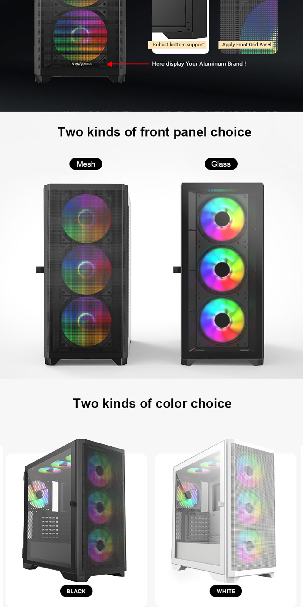 2024 New Design Atx Pc Case Usb 3.0 Tempered Glass 0.7mm Spcc Hardware ...