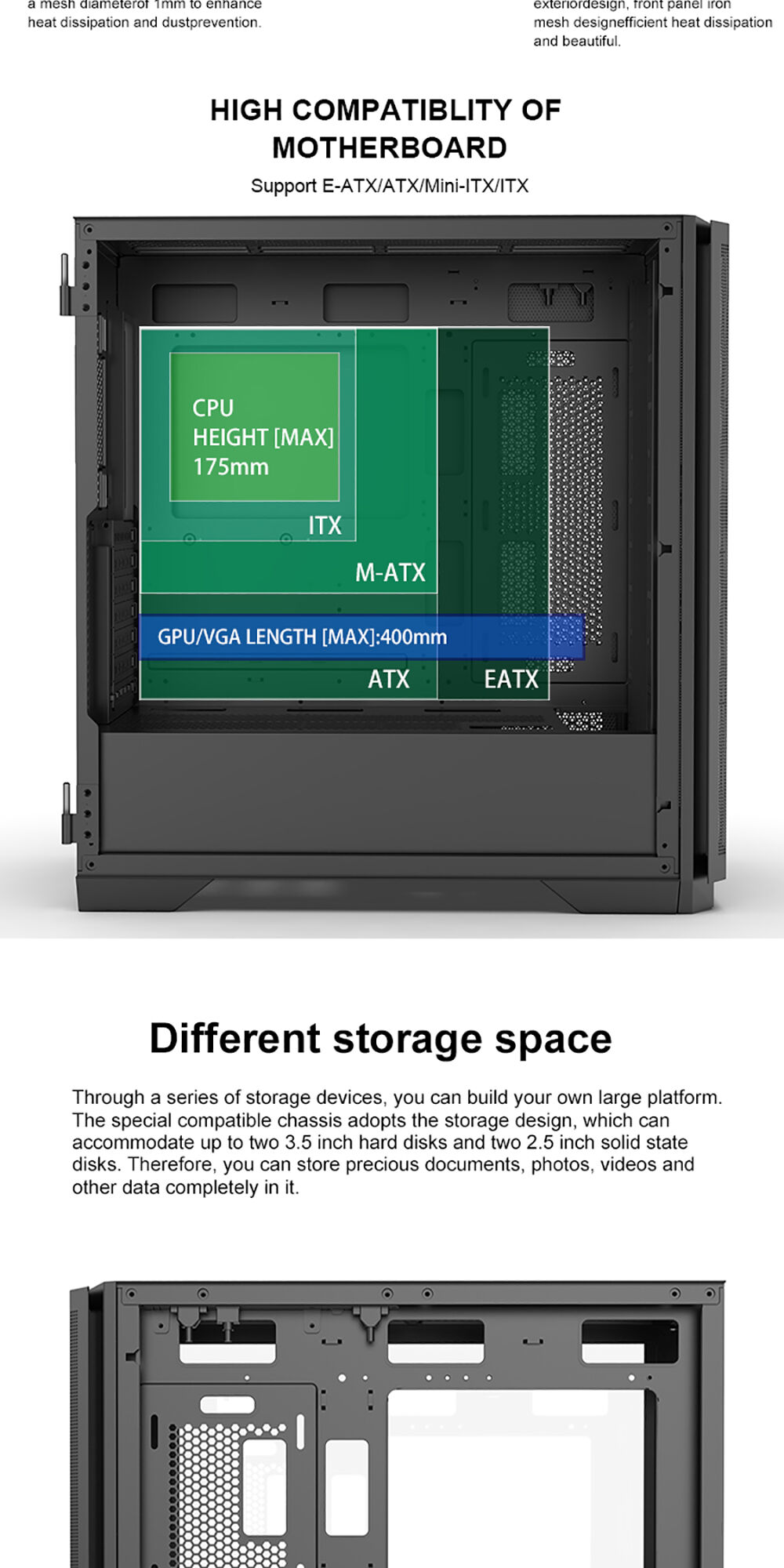 2024 New Design Atx Pc Case Usb 3.0 Tempered Glass 0.7mm Spcc Hardware ...