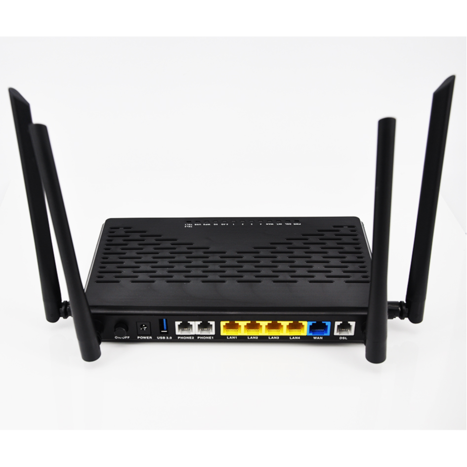 Vdsl Modem, 1200mbps Wifi Router, 1*wan 4*lan 1*vdsl 2*fxs 1*usb3.0，4 ...