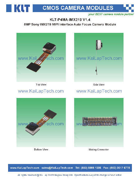 Klt-p4ma-imx219 V1.4 8mp Imx219 Mipi Interface Auto Focus Camera Module ...