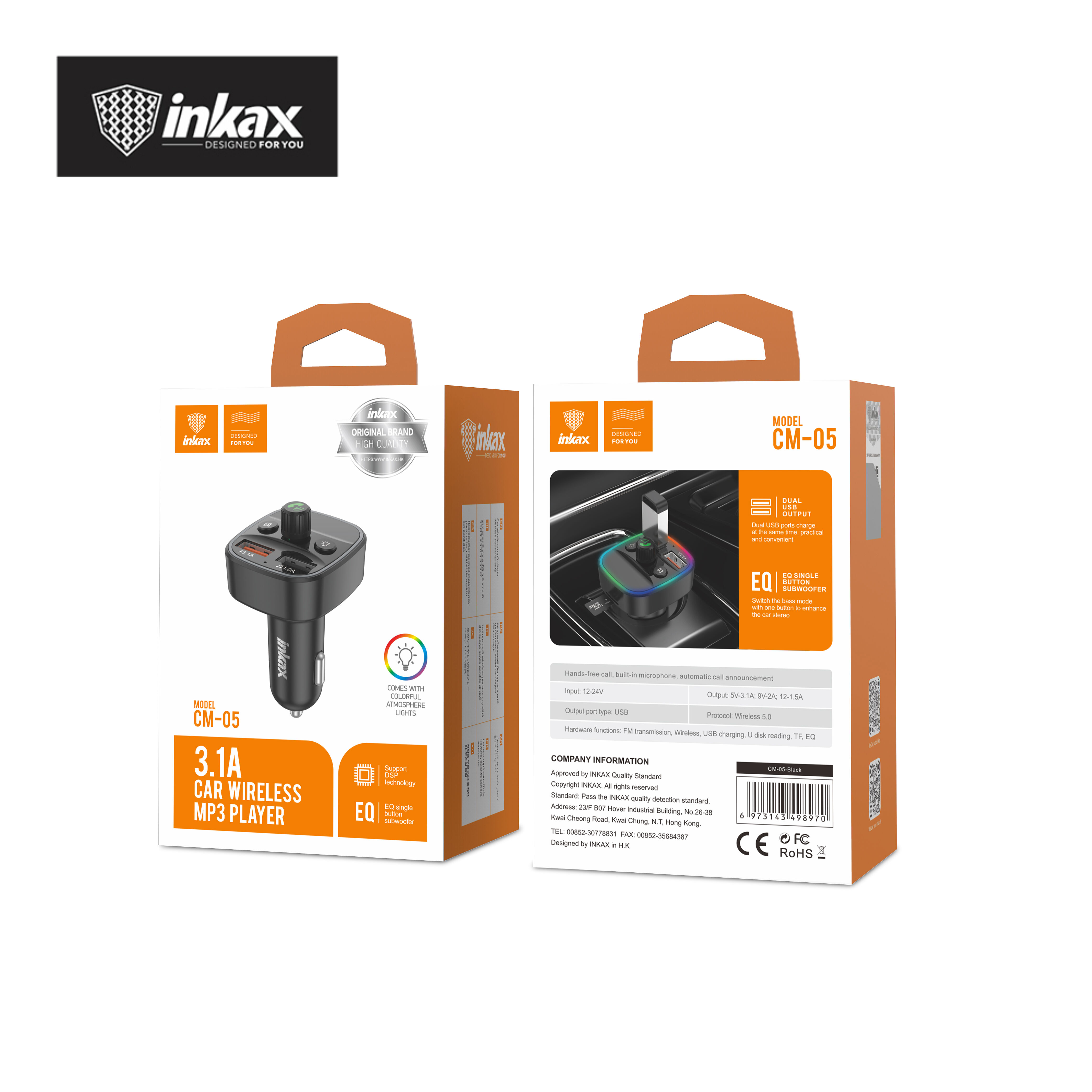 Buy Wholesale China Inkax 3.1a 15w Fast Car Charger Fm Dual Usb Car Adapter Support Mp3 Wma Wav ...