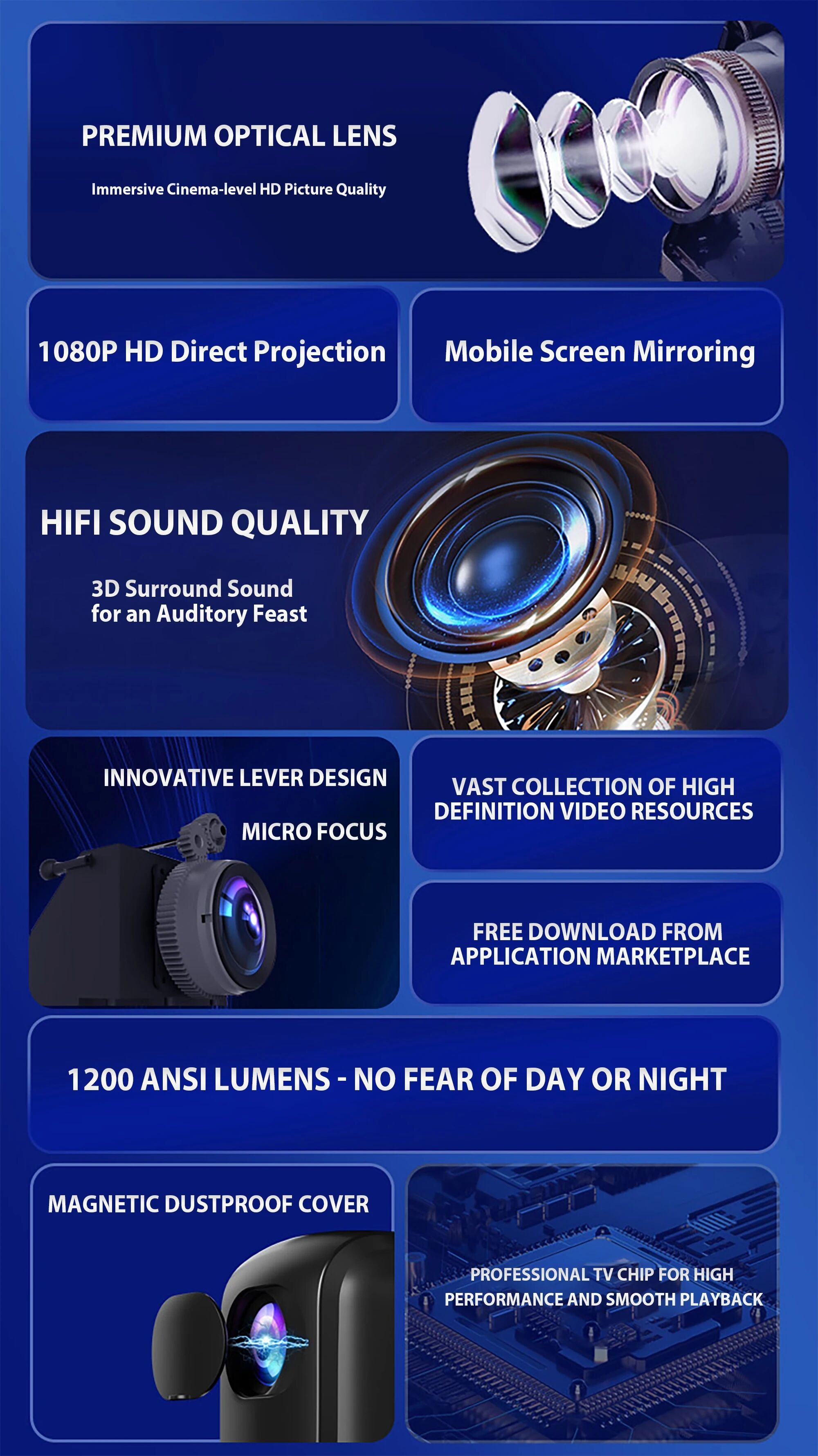 Auto Focus Lcd Home Smart Mini 4k Android 9 Projector For Phone ...