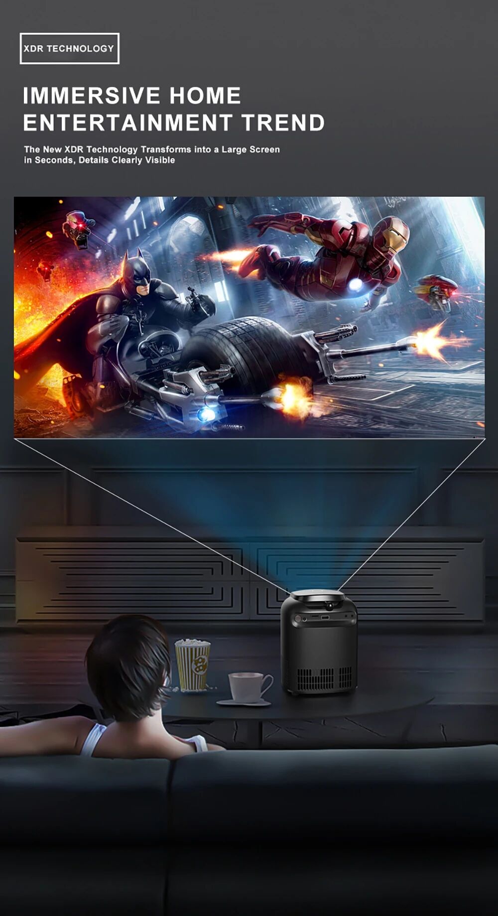 Auto Focus Lcd Home Smart Mini 4k Android 9 Projector For Phone ...