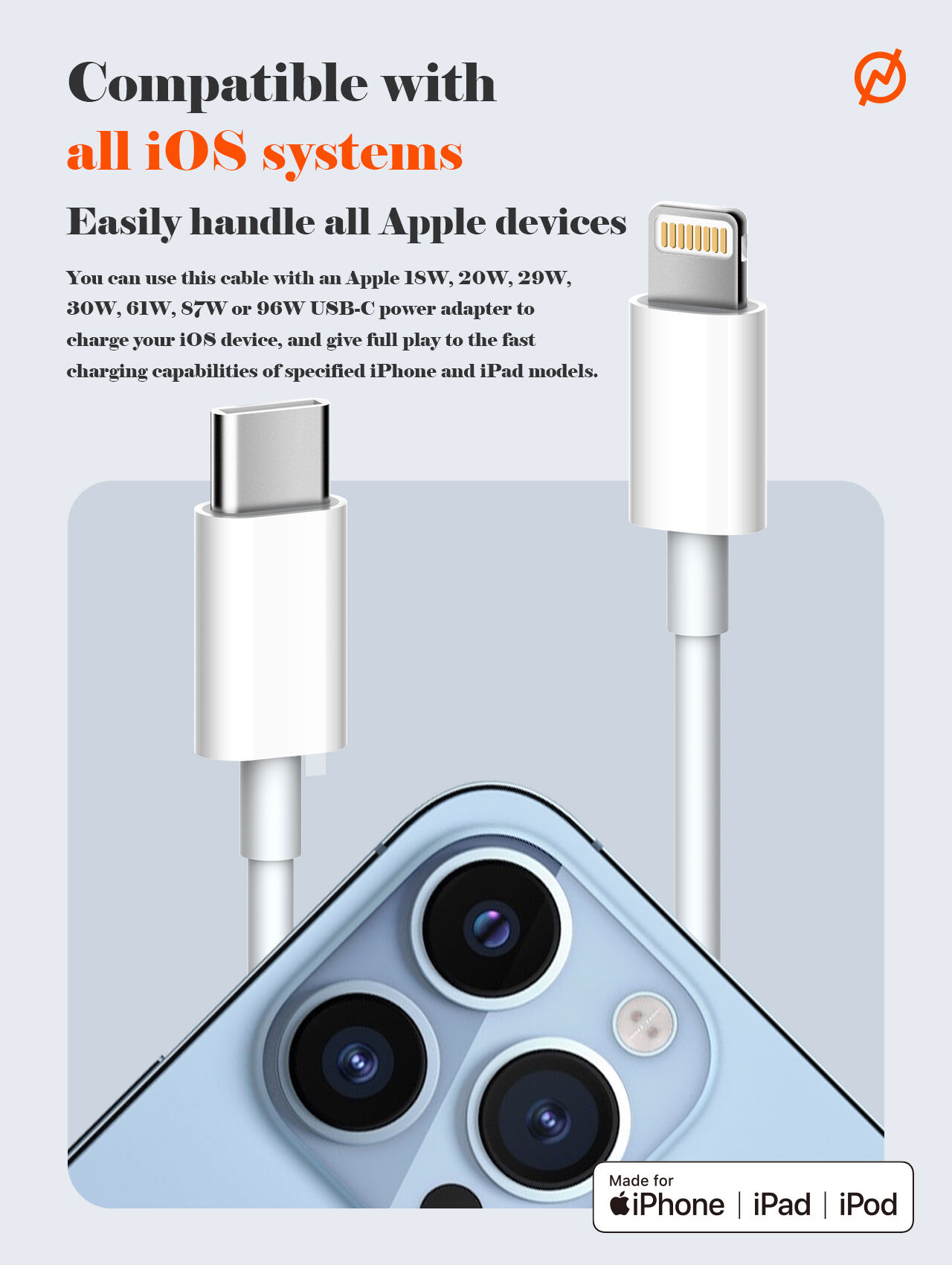 Ldnio Mfi-01 Type-c Apple Official Mfi Cable Made For Iphone/ipad/ipod ...